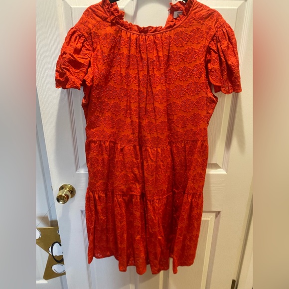 crown & ivy | Dresses | Crown And Ivy Orange Eyelet Tiered Dress | Poshmark